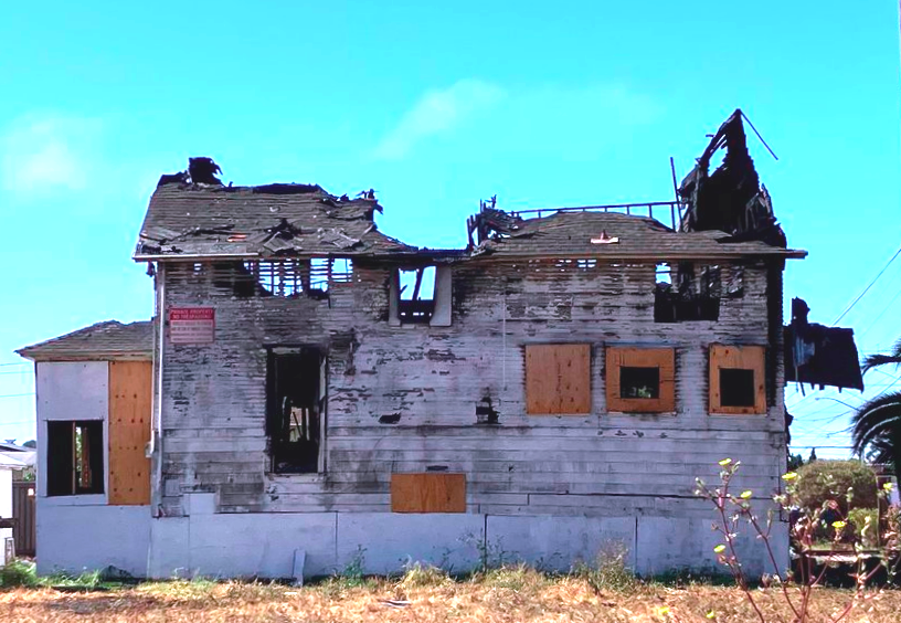 Early morning blaze guts historic Mira Flores building